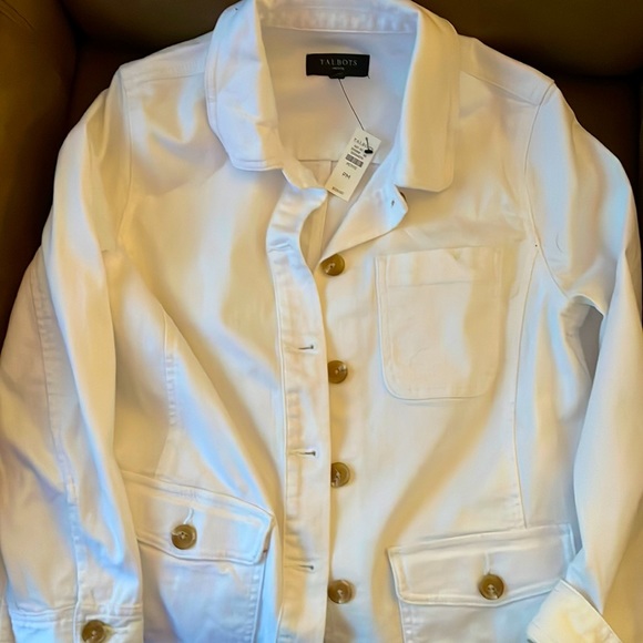 Talbots | Jackets & Coats | Talbots White Twill Jacket | Poshmark